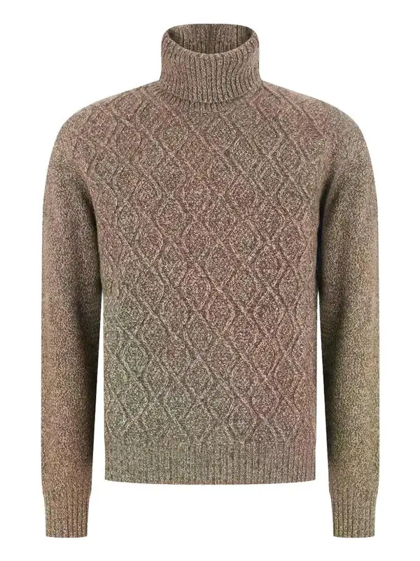 PANICALE Diamond-knit Roll-neck Sweater - Brown