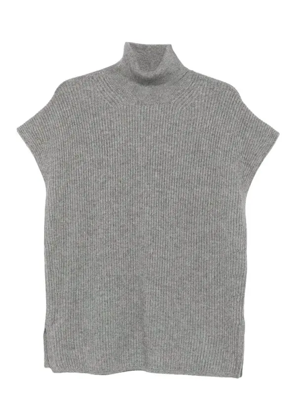 Max Mara Mstcobalto Roll-neck Sleeveless Sweater - Grey