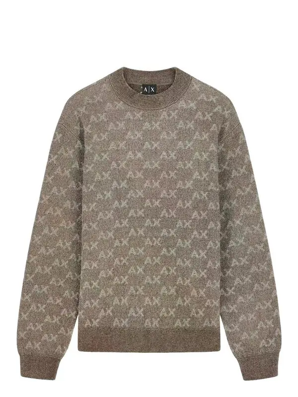 Armani Exchange Logo-monogram Knit Sweater - Brown