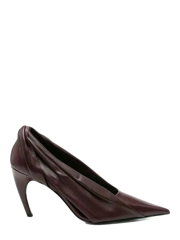 Khaite Eve Draped Leather Pumps - Red