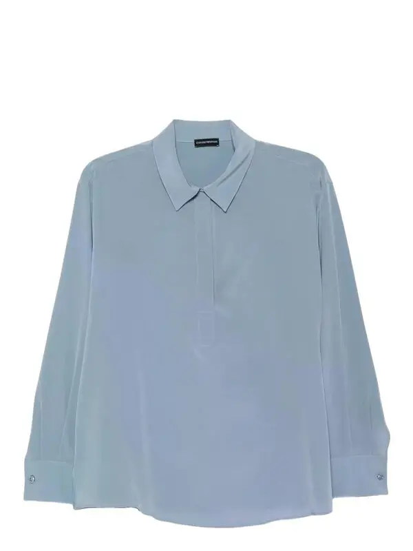 Emporio Armani Silk Long-sleeve Blouse - Blue