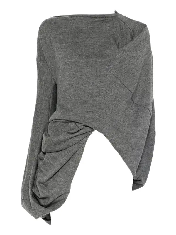Junya Watanabe Asymmetric Draped Sweater - Grey