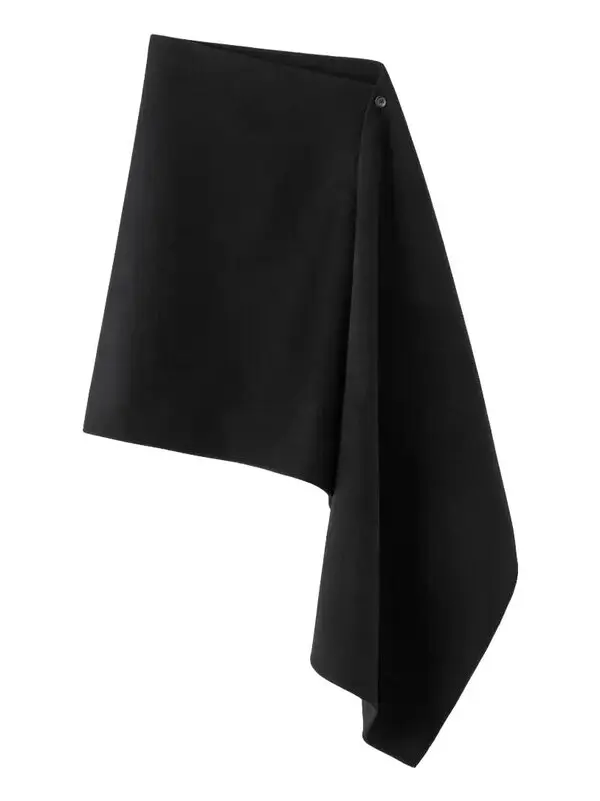 Almada Label Button-fastening Asymmetric Cape - Black