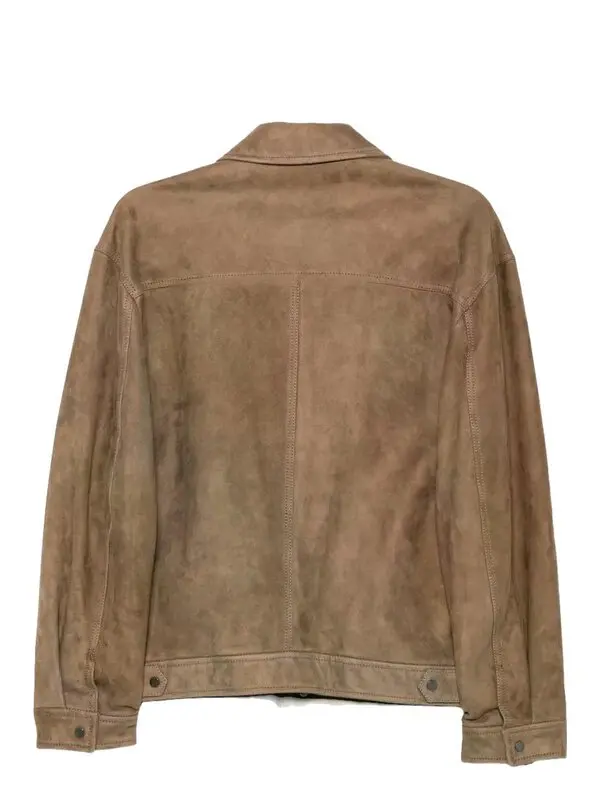 SALVATORE SANTORO Suede-finish Chest-pocket Jacket - Brown