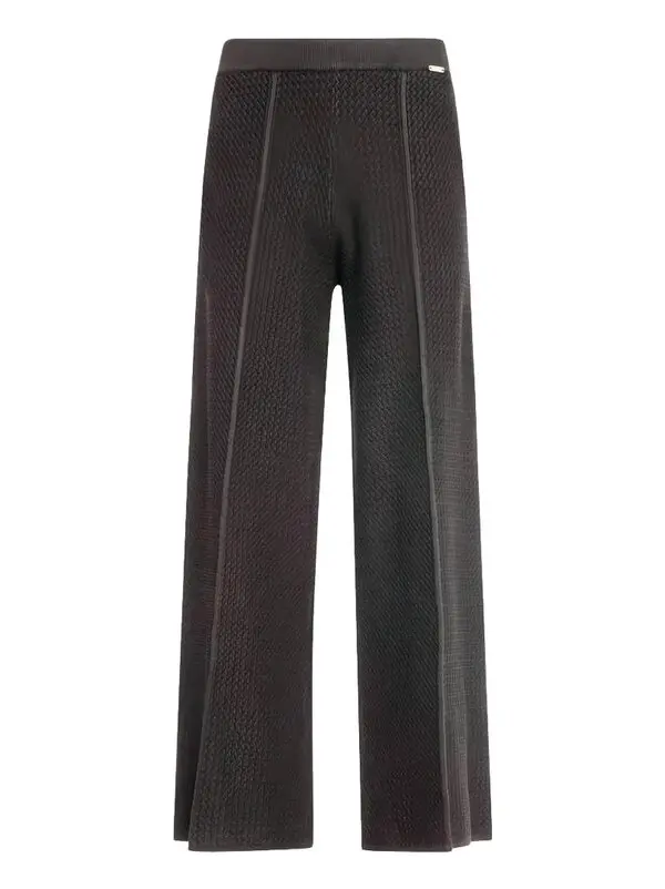 FRACOMINA Chevron-knit Palazzo Trousers - Brown