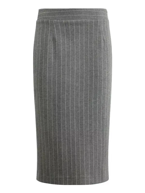 GAELLE PARIS Pinstripe-pattern Side-zip Skirt - Grey