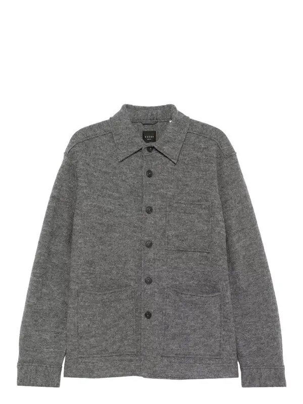 XACUS Virgin Wool Jersey Shirt Jacket - Grey