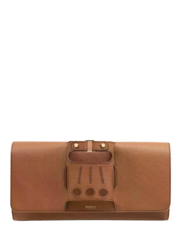 Perrin Le Cabriolet Glove-detail Clutch Bag - Brown