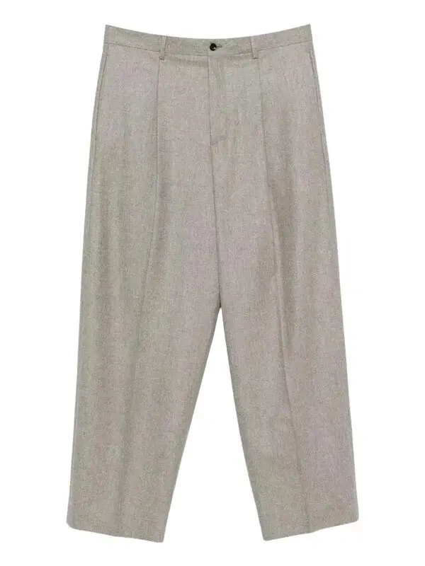 LC23 Pleated Wool Trousers - Neutrals