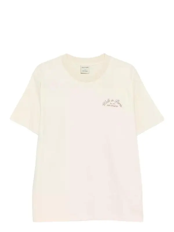 WALK IN PARIS Logo-print Cotton T-shirt - Neutrals