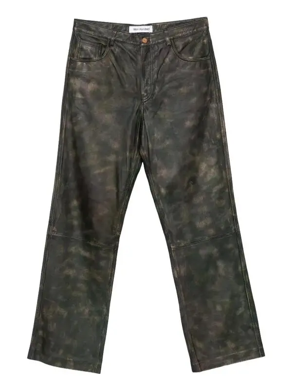 WON HUNDRED Genoa Leather Trousers - Black