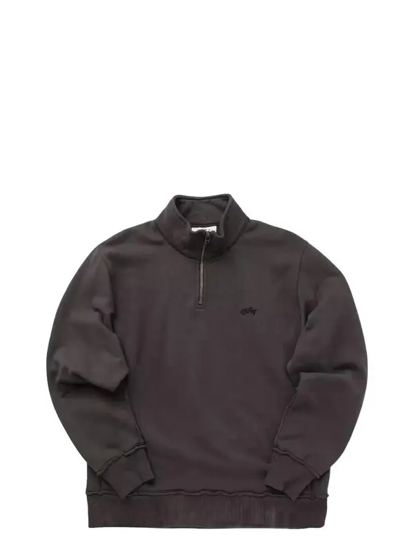 OLAF Logo-embroidered Quarter-zip Sweatshirt - Grey