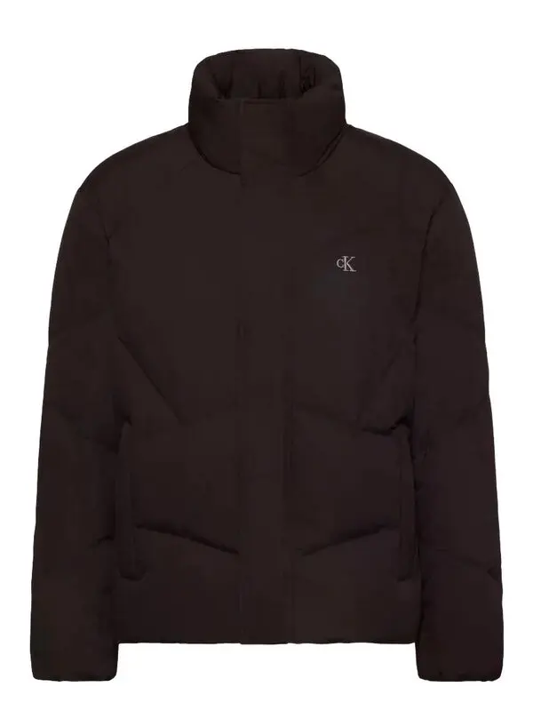 Calvin Klein Quilted Logo-embroidered Puffer Jacket - Black