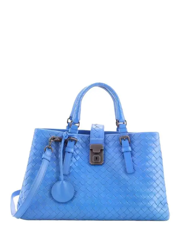 Bottega Veneta Roma Bag Intrecciato Nappa Small Tote Bag - Blue