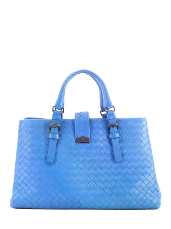 Bottega Veneta Roma Bag Intrecciato Nappa Small Tote Bag - Blue