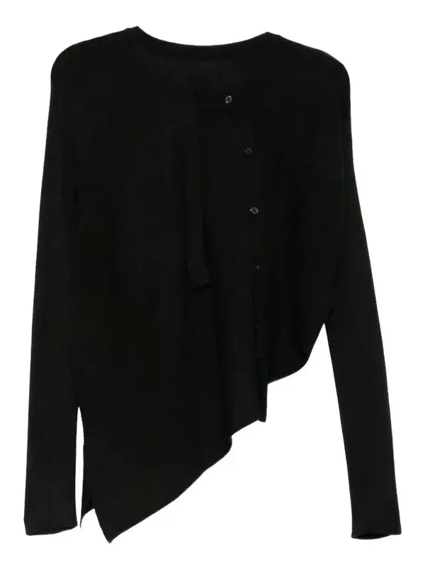 Y’s Asymmetric-hem Cardigan - Black