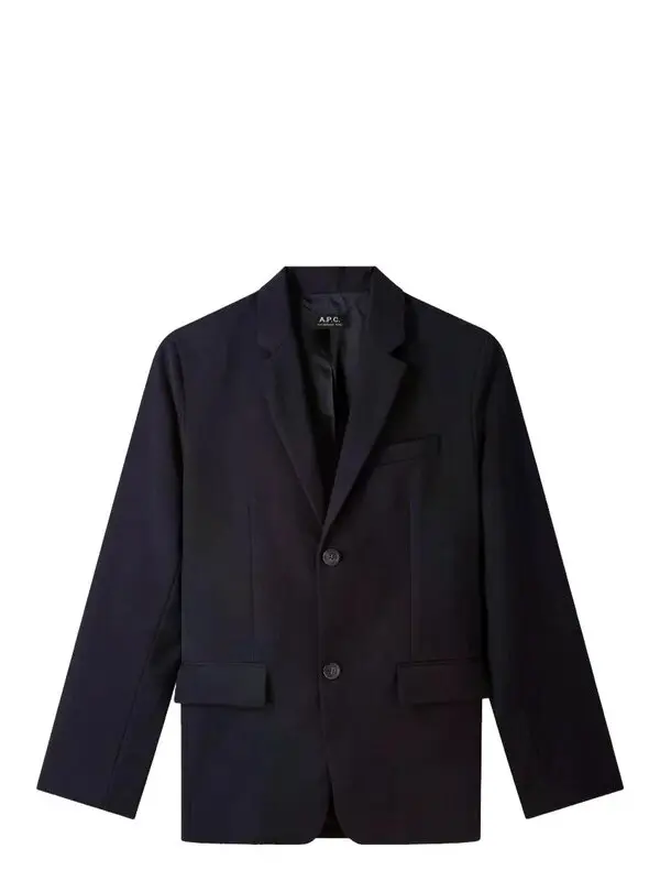 A.p.c. Harry Single-breasted Wool Jacket - Blue