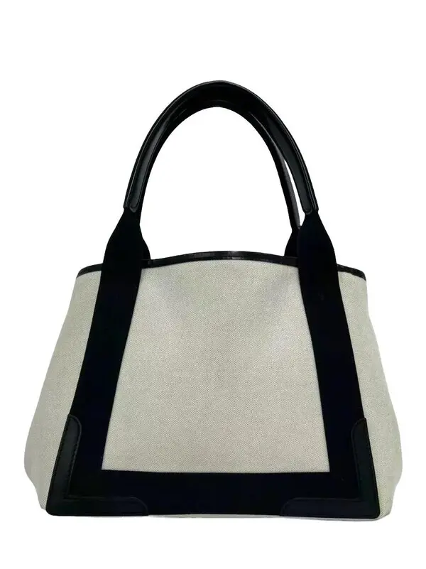 Balenciaga 2000-2026 Canvas Navy Cabas Xs Satchel - Brown