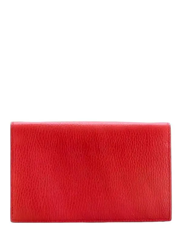 Gucci Interlocking Wallet On Chain Leather Crossbody Bag - Red