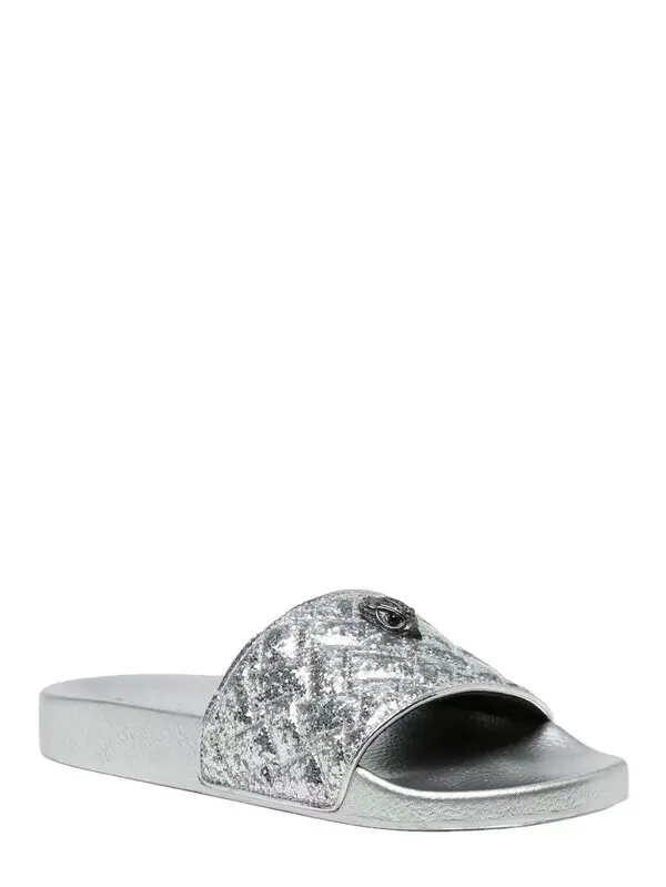 Kurt Geiger Metallic-effect Open-toe Slides - Silver
