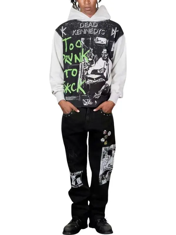 PLEASURES Tdtf Fleece Hoodie - Grey