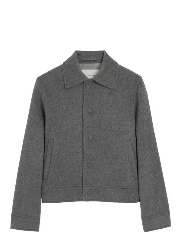 AMI Paris Button-down Wool And Cashmere Jacket - Grey