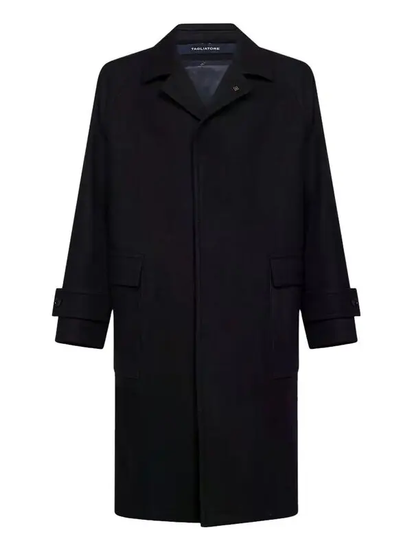 Tagliatore Concealed-button Raglan-sleeve Coat - Blue