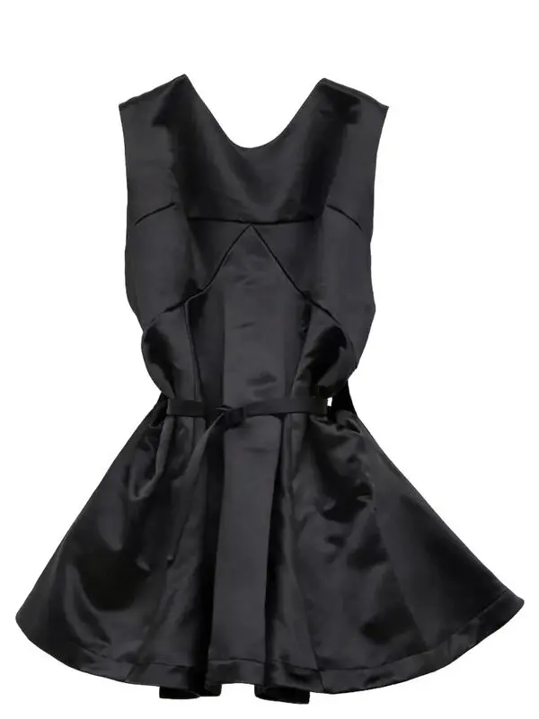 Vaquera Tulle-layered Belted Mini Dress - Black