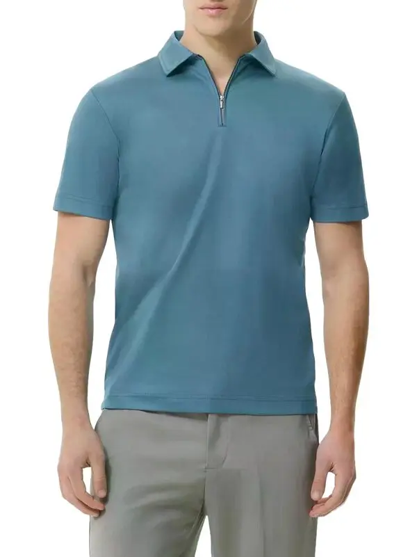 VALENZA Zip-collar Polo Shirt - Blue