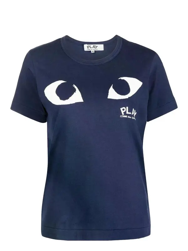 Play Comme Des Garcon Eye-print T-shirt - Blue