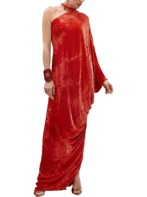 Silvia Tcherassi Erica One-shoulder Maxi Dress - Red