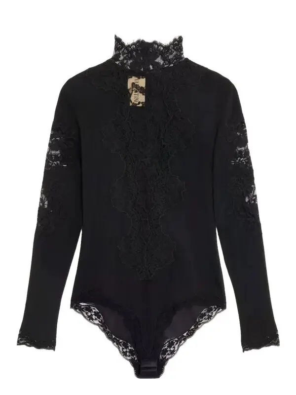 Valentino Garavani Jersey Bodysuit With Lace - Black