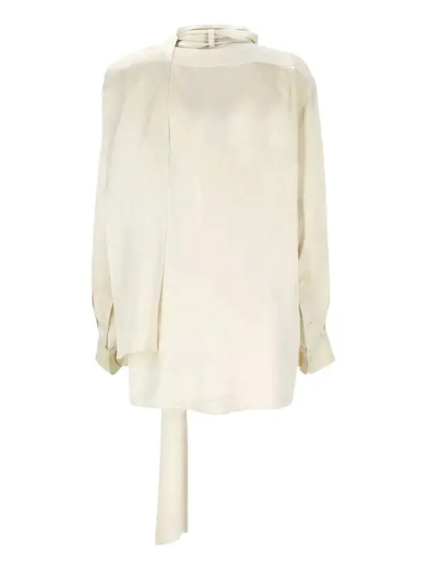 THE EROSE Salvador Scarf-detail Shirt - Neutrals
