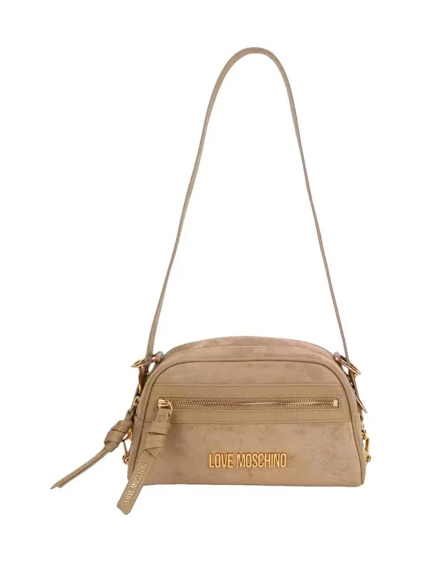 Moschino Logo-plaque Shoulder Bag - Neutrals