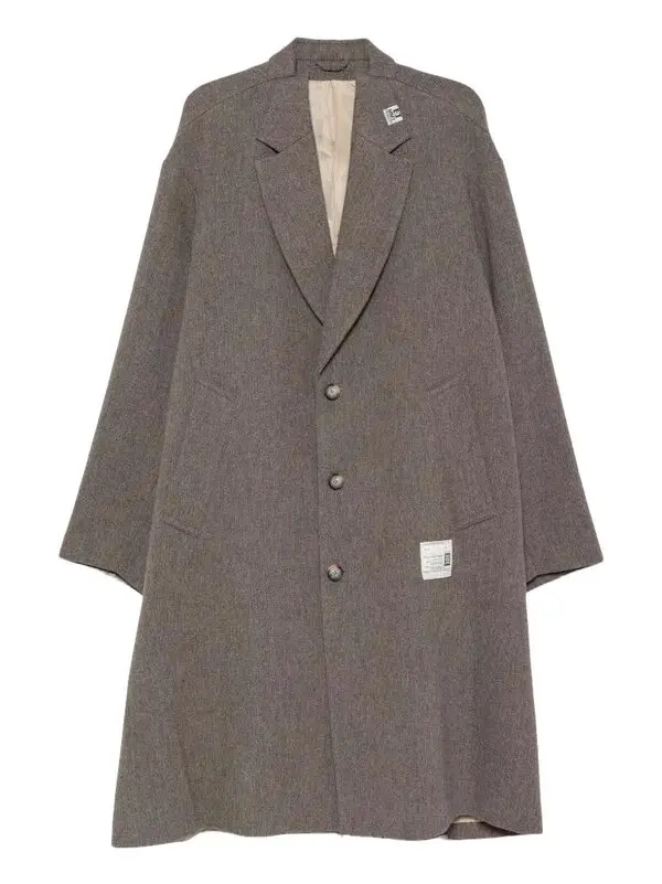 Mihara Yasuhiro Shifted-shoulder Overcoat - Brown