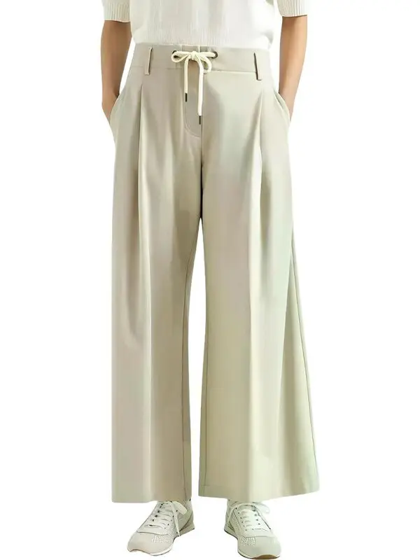 Brunello Cucinelli Pleated Drawstring-waist Palazzo Pants - Neutrals