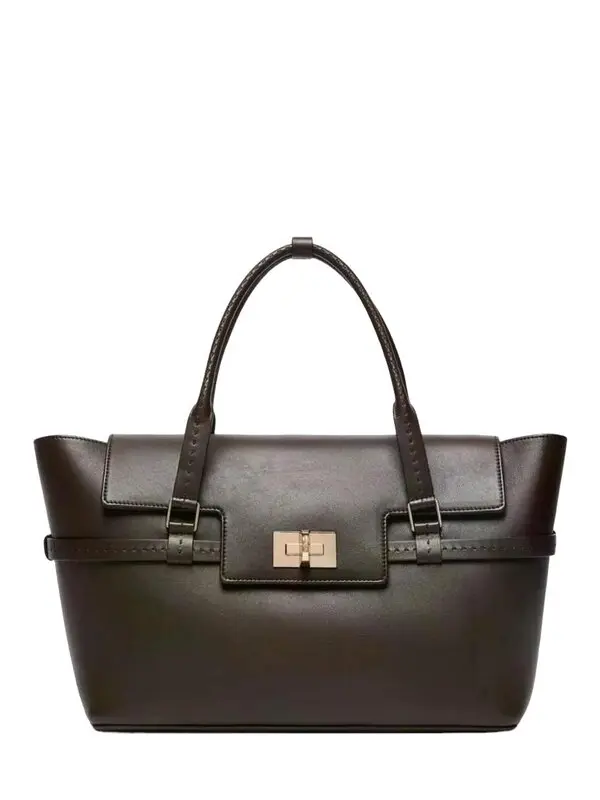 Max Mara Margaux Soft Smooth Leather Handbag Dark - Brown