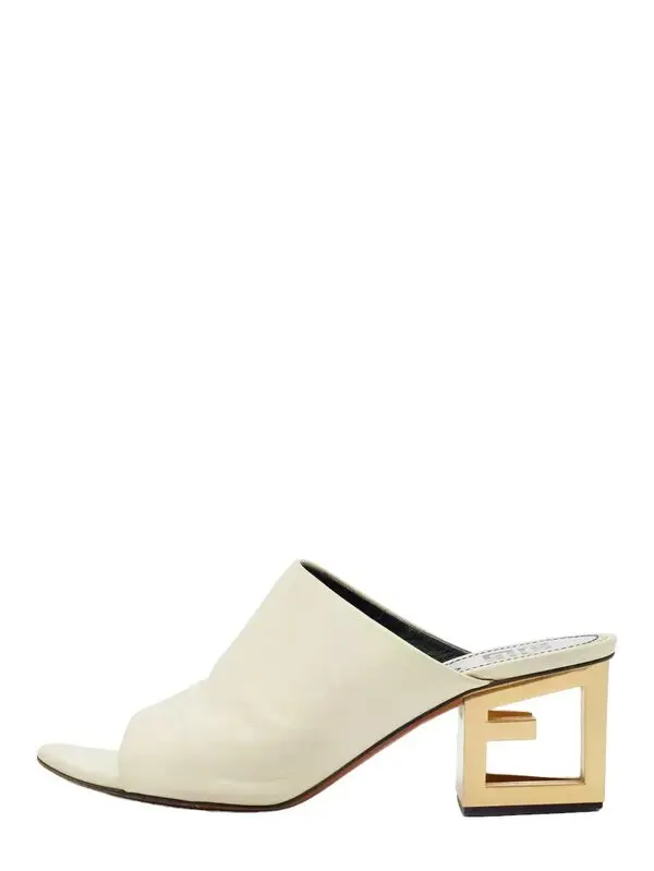Givenchy Triangle Leather Mules - Neutrals