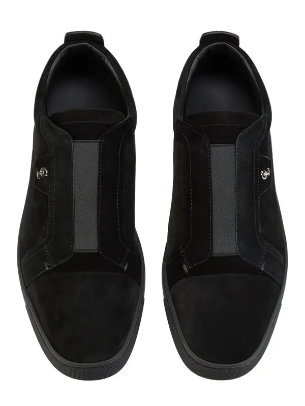 CHRISTIAN LOUBOUTIN St. Louis Suede Slip-on Sneakers - Black