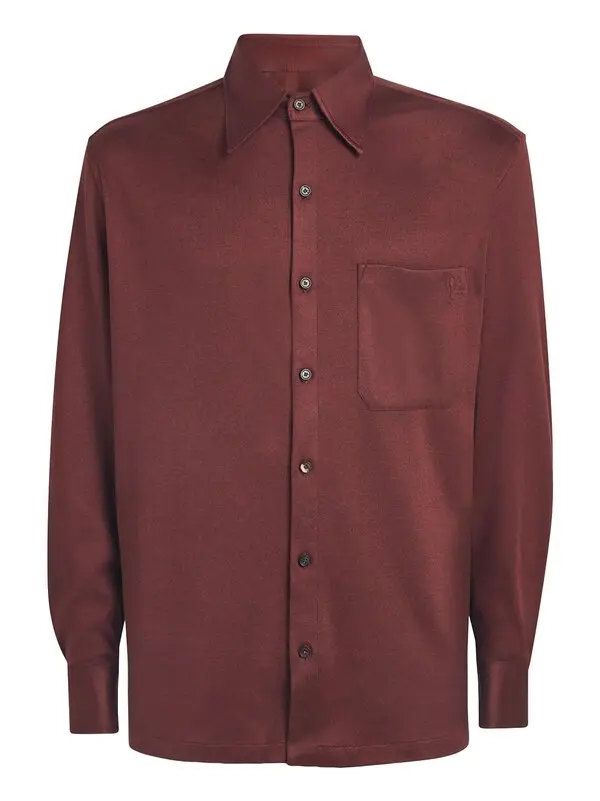 Isaia Silk Jersey Shirt - Red