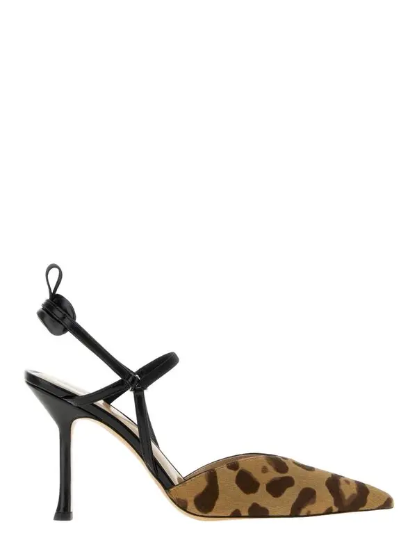 Fendi Very Colibrì Animalier Pony Hair Slingbacks With High Stiletto Heel - Honey