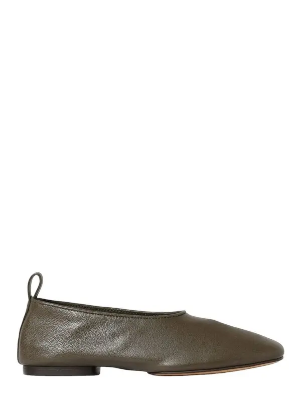 Soeur Bala Leather Ballet Flats With Round Toe And Pull Tab - Brown