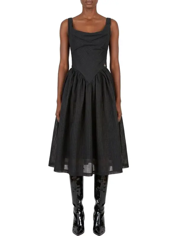 VIVIENNE WESTWOOD Sunday Long Bustier Dress With Square Neck - Black