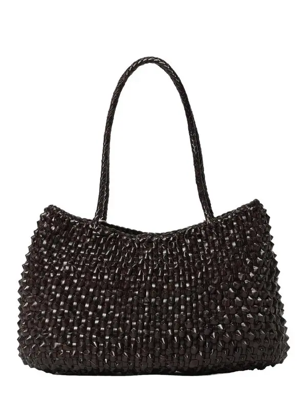 Dragon Diffusion S. Croce Cactus Hand-woven Leather Shoulder Bag - Brown