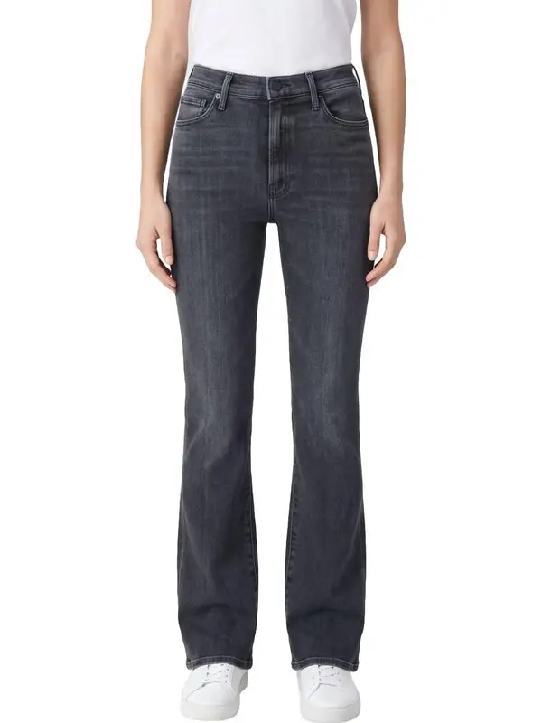 MOTHER The Hustler Ankle High-rise Cropped Flare Jeans - Grey