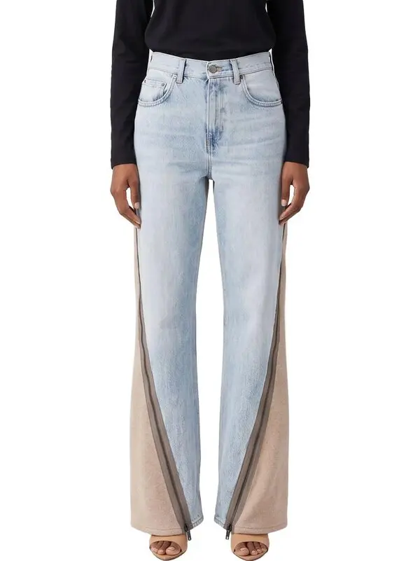 HAIKURE Bonnie High-waisted Printed Denim Flared Jeans - Multicolor