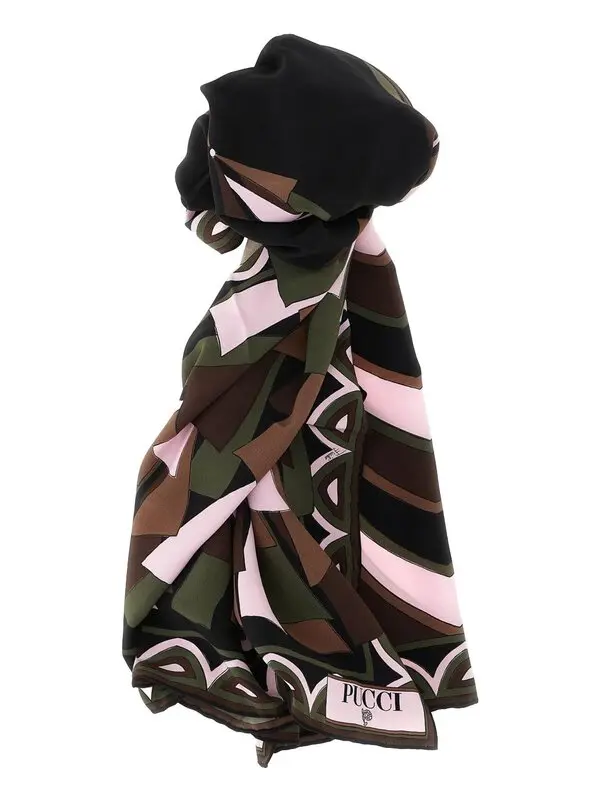 Emilio Pucci Square Silk Foulard With Iconic Abstract Print - Multicolor