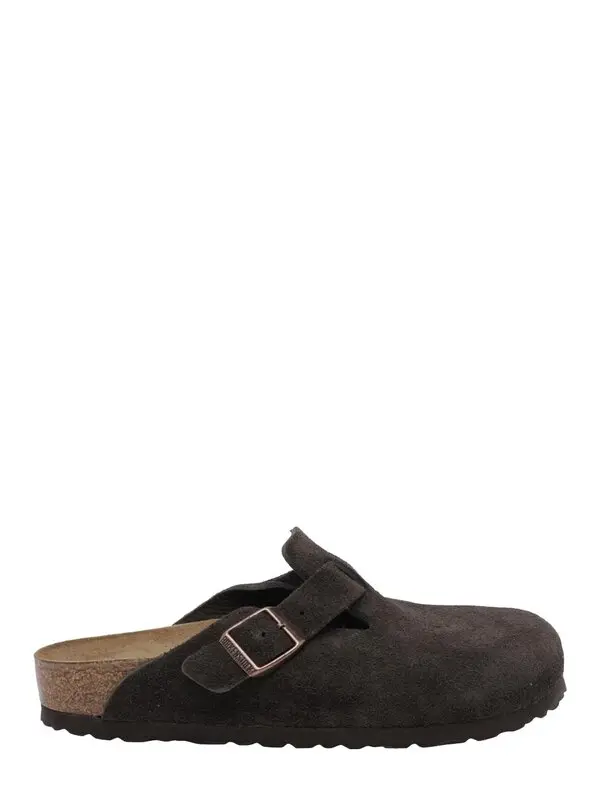 BIRKENSTOCK Boston Suede Mules With An Adjustable Strap - Brown