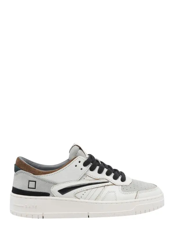 D.a.t.e. Torneo Leather And Suede Low-top Sneakers With Perforated Toe - White