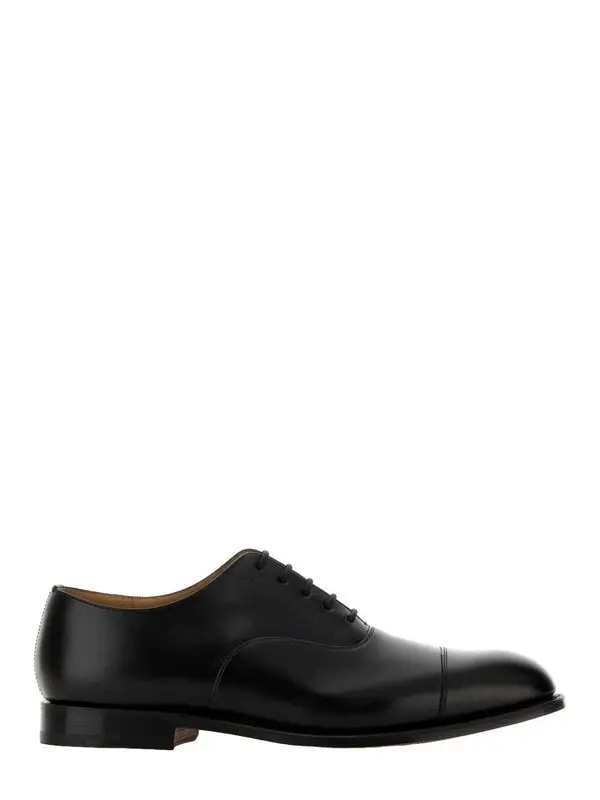 Church's Smooth Calfskin Oxford Shoes With Round Toe And Leather Sole - Black